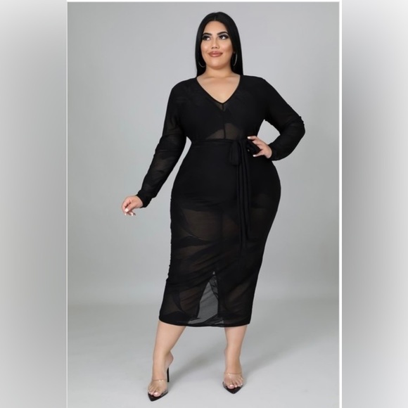 Dresses | Plus Size Sheer Midi Dress | Poshmark